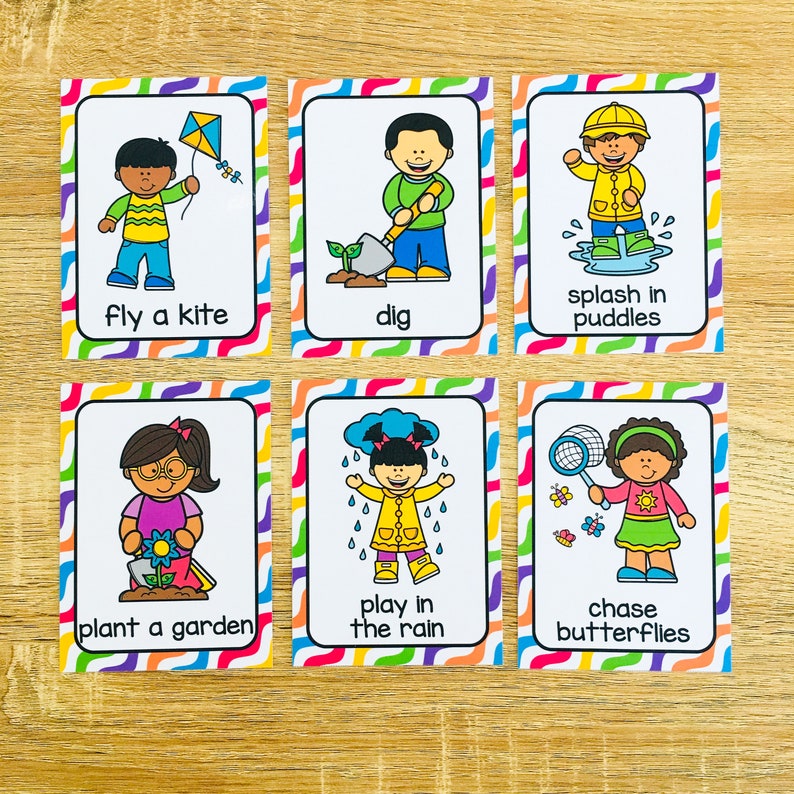 Spring Flashcards for Kids Printable Seasons Flashcards for ...