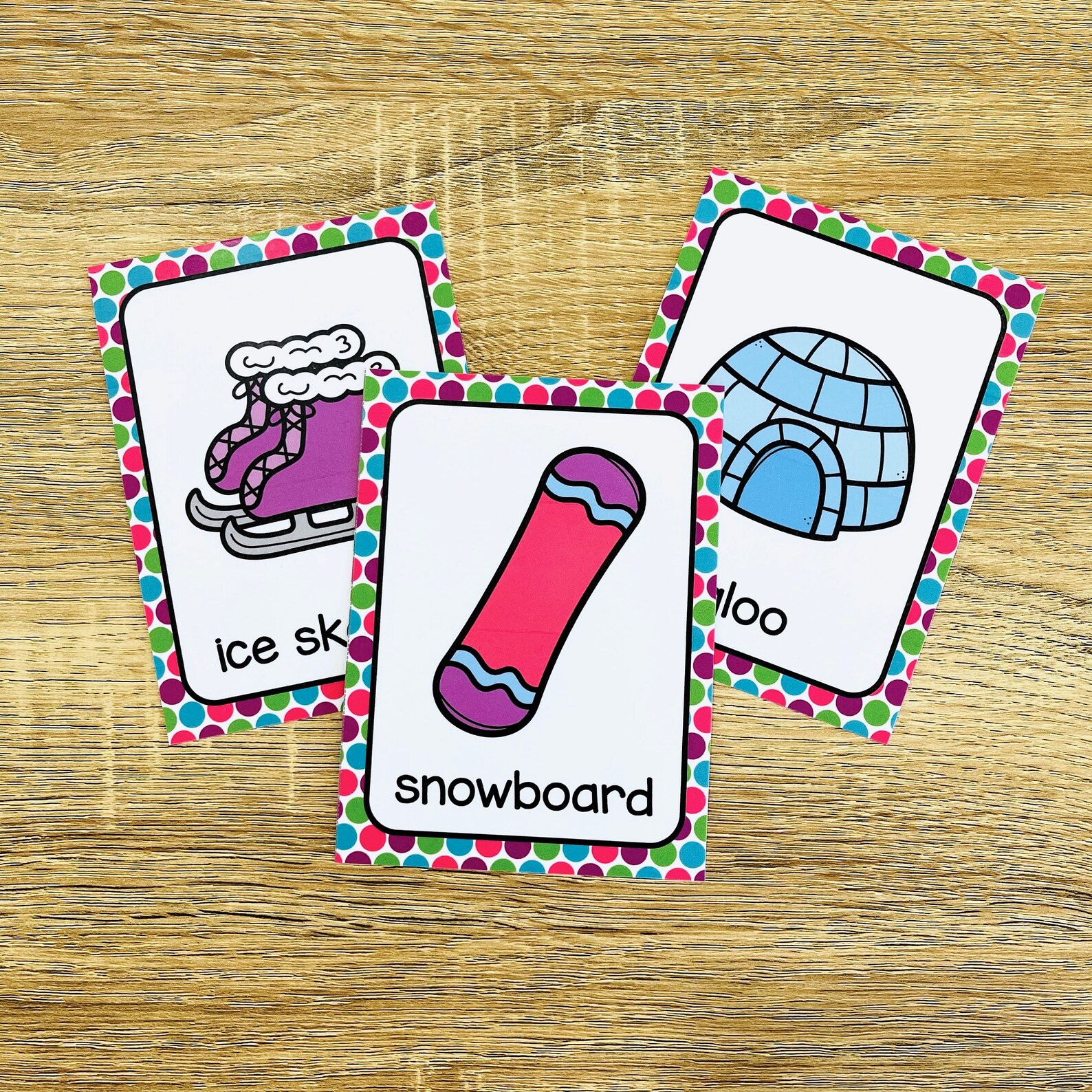 Winter Flashcards for Kids Printable Seasons Flashcards for ...