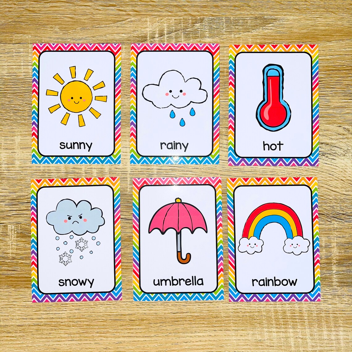 Weather Flashcards for Kids - Printable Flashcards for Kindergarten ...