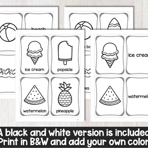 Summer Flashcards for Kids Printable Flashcards for Kindergarten ...