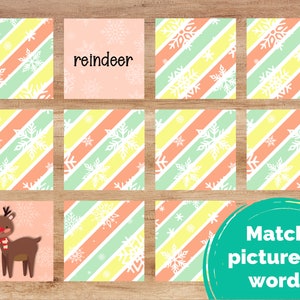 Christmas Memory Matching Game for Preschool, Toddlers and Kids ...