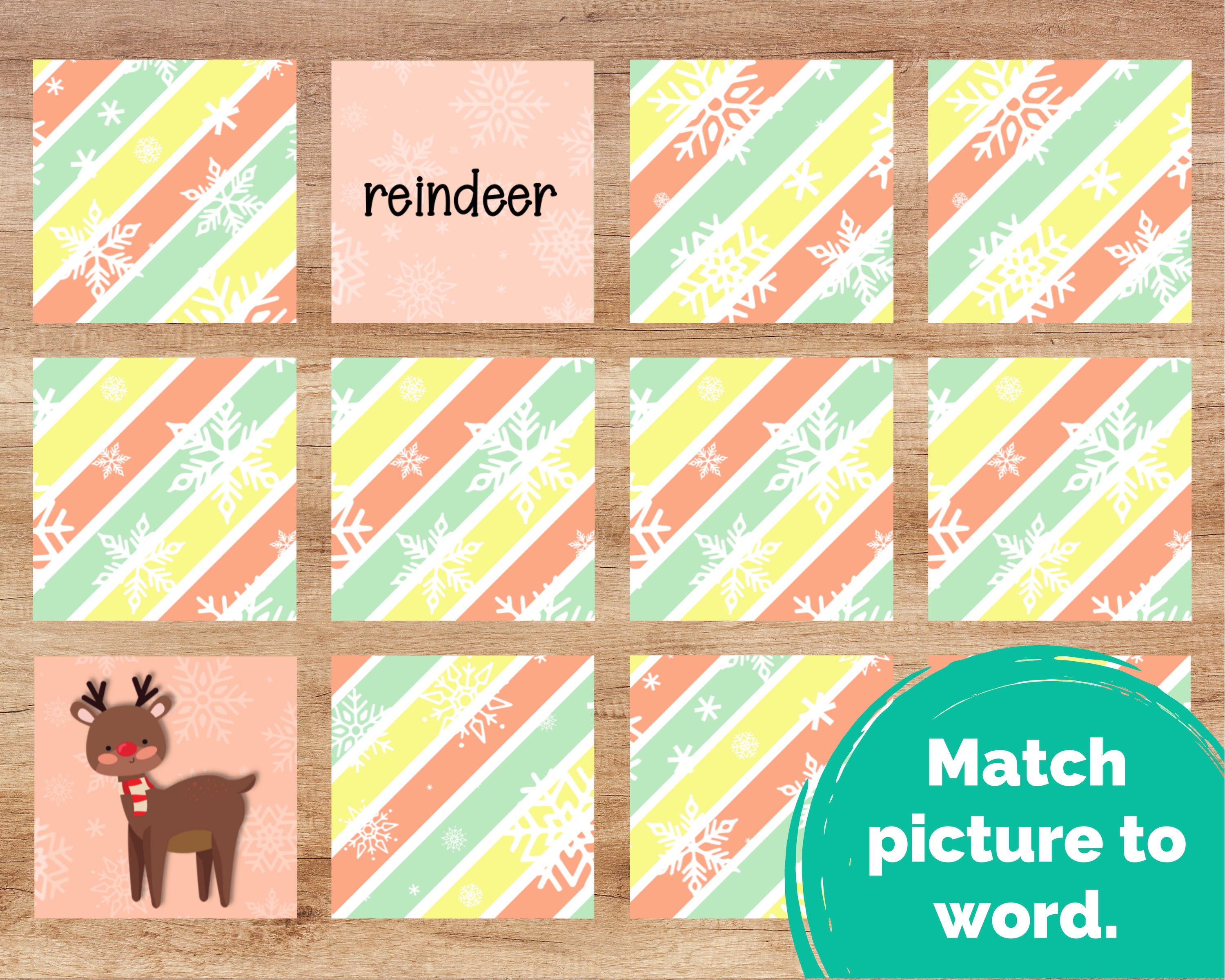 Christmas Memory Matching Game for Preschool, Toddlers and Kids ...
