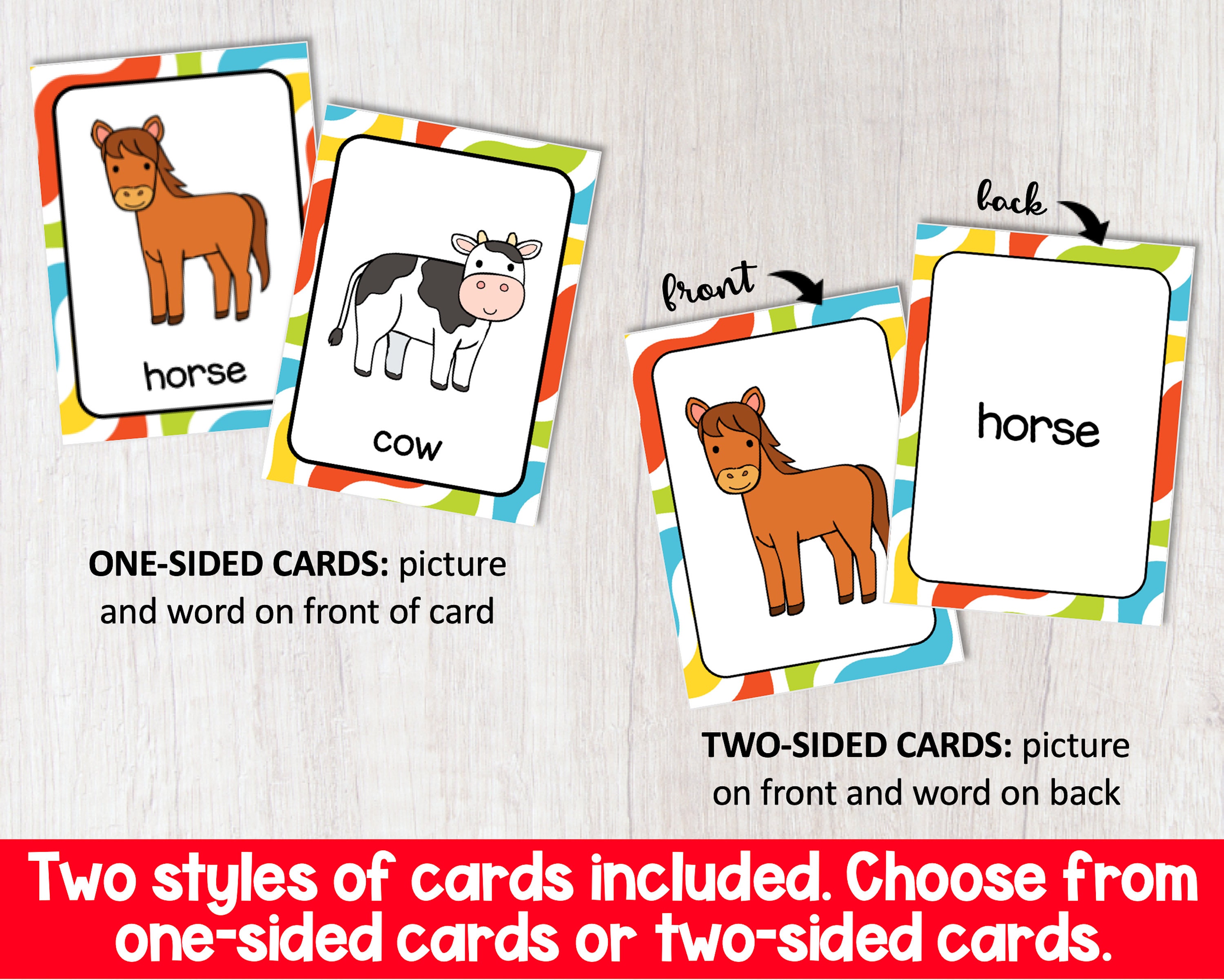 ESL Beginner Flashcards for Kids | Vipkid Props for Teaching Farm ...