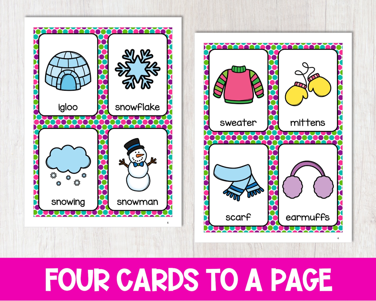 Winter Flashcards for Kids Printable Seasons Flashcards for ...