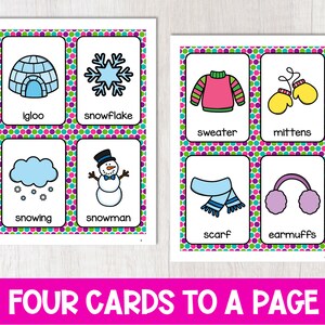 Winter Flashcards for Kids Printable Seasons Flashcards for ...