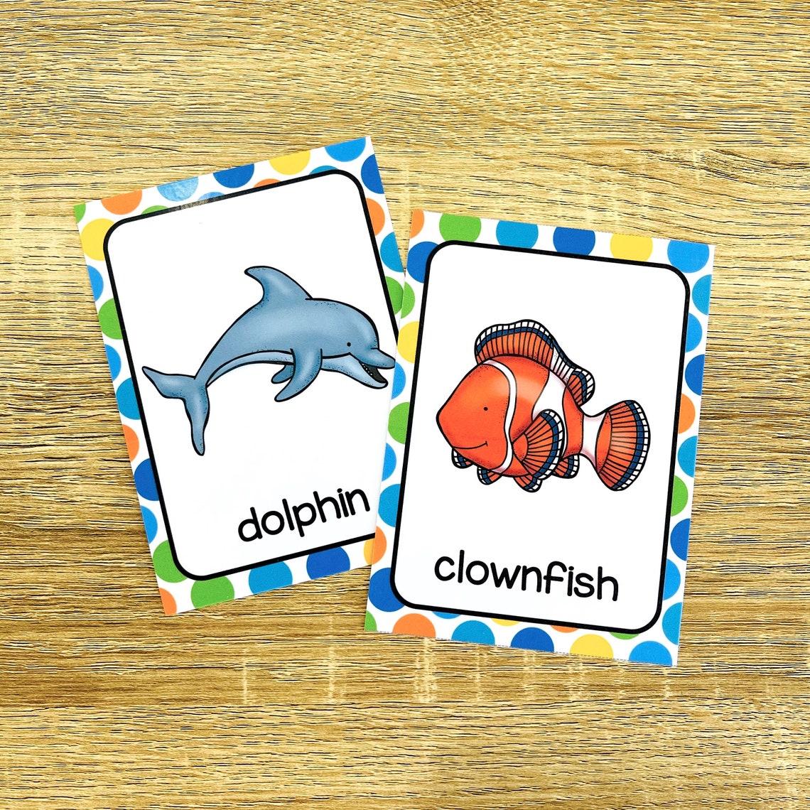 Ocean Animals Flashcards for Kids and ESL Beginners // Printable Online ...