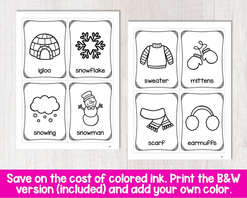 Winter Flashcards for Kids Printable Seasons Flashcards for ...