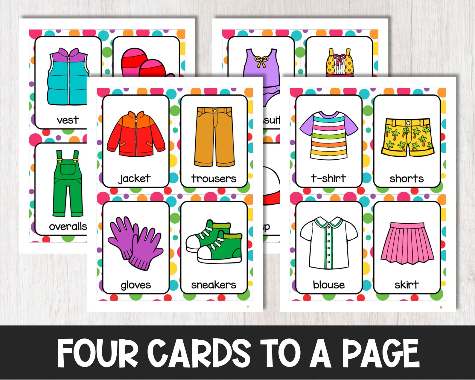 Clothes Flashcards for Kids // Printable Flashcards Great for Toddlers ...