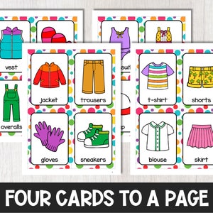 Clothes Flashcards for Kids // Printable Flashcards Great for Toddlers ...