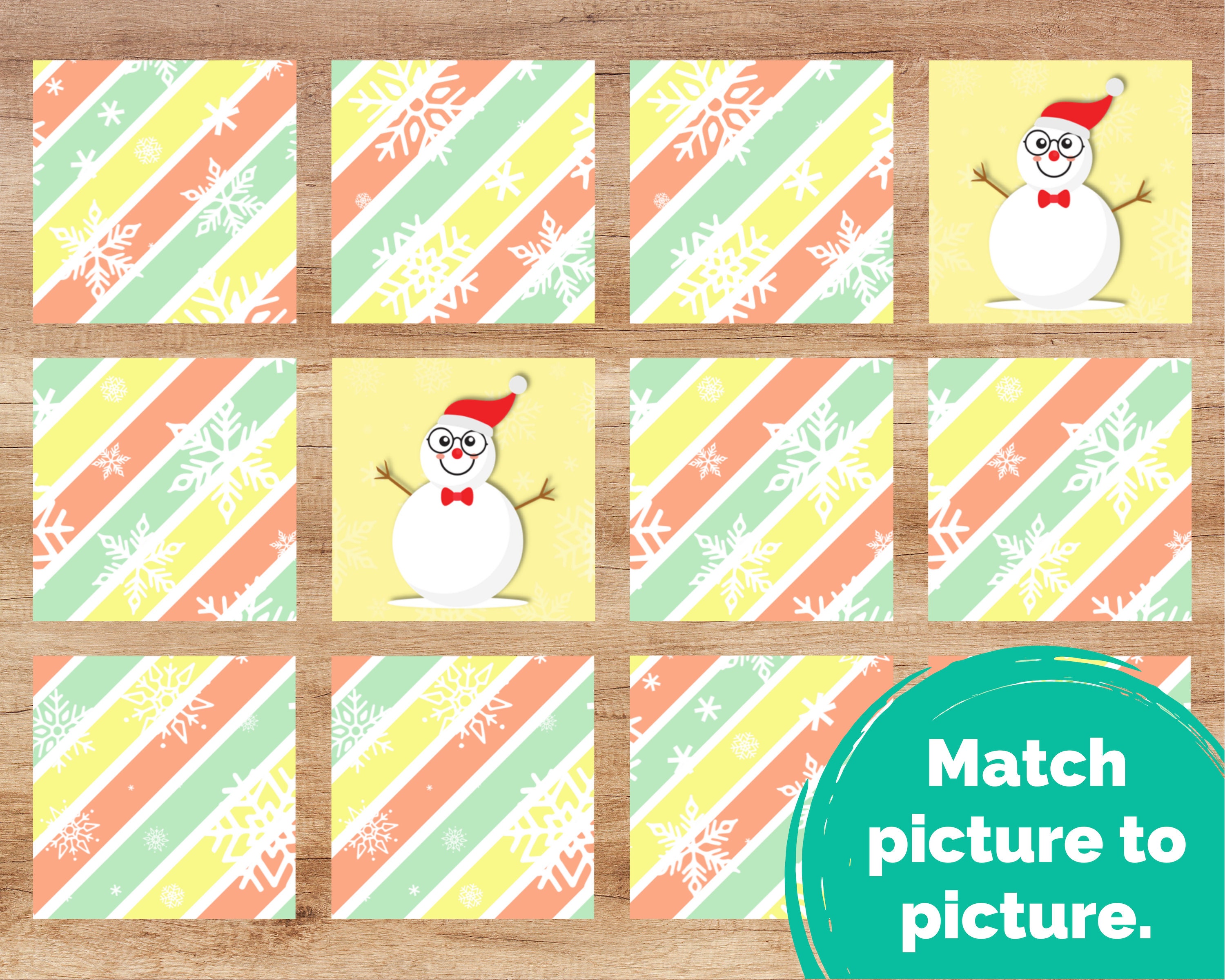 Christmas Memory Matching Game for Preschool, Toddlers and Kids ...