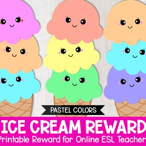 Printable Ice Cream Reward System for Online Teaching - Colorful Ice ...