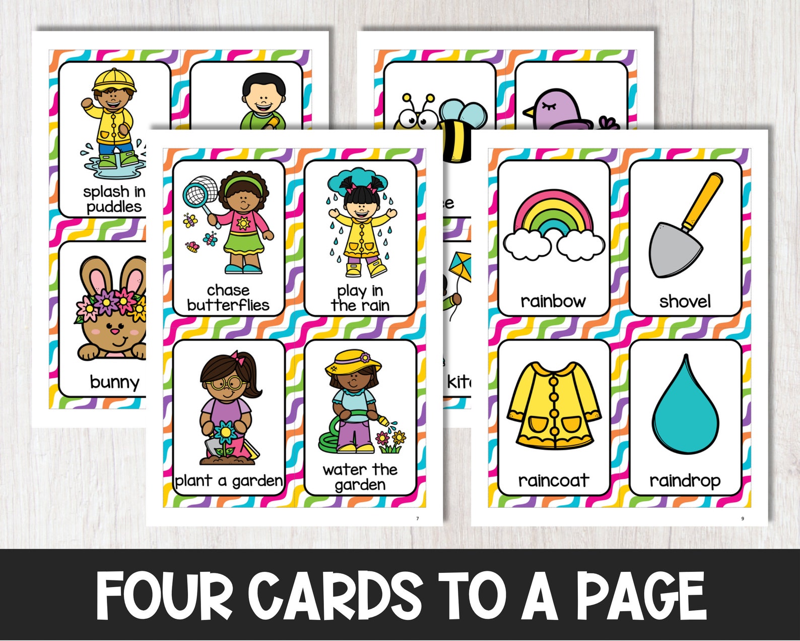 Spring Flashcards for Kids Printable Seasons Flashcards for ...