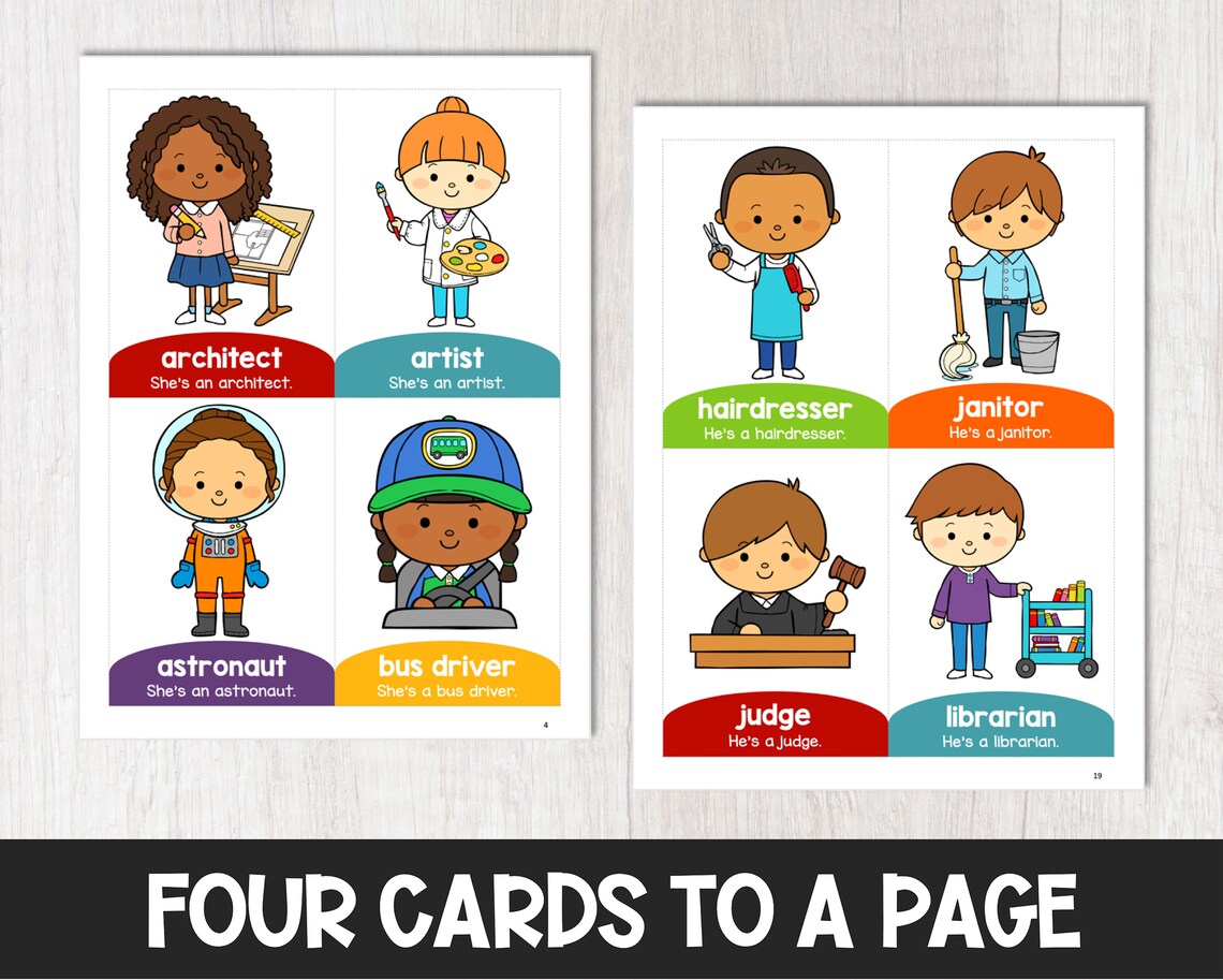 Jobs Flashcards for Kids // Printable Occupations Flashcards Great for ...
