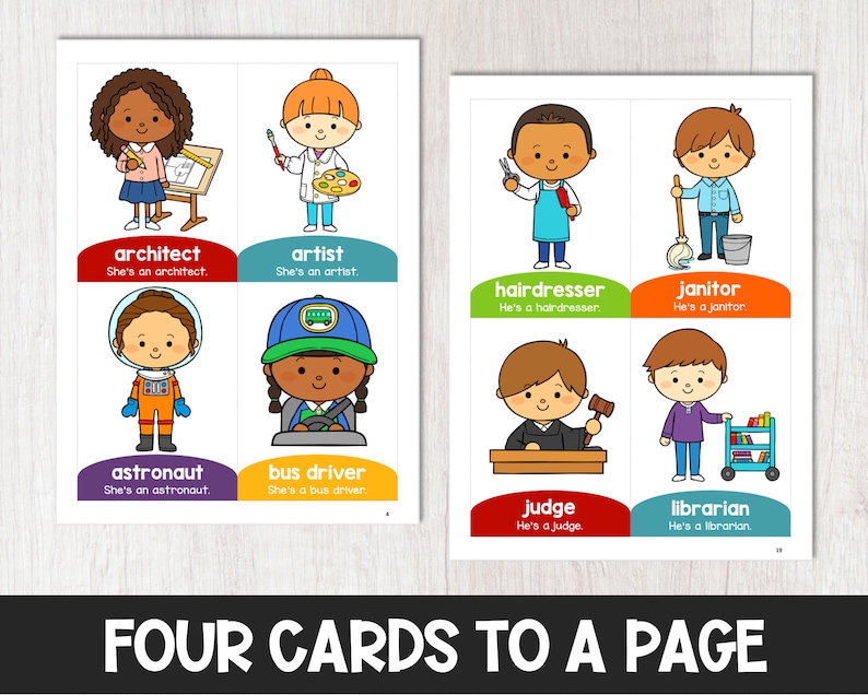 Jobs Flashcards for Kids // Printable Occupations Flashcards Great for ...