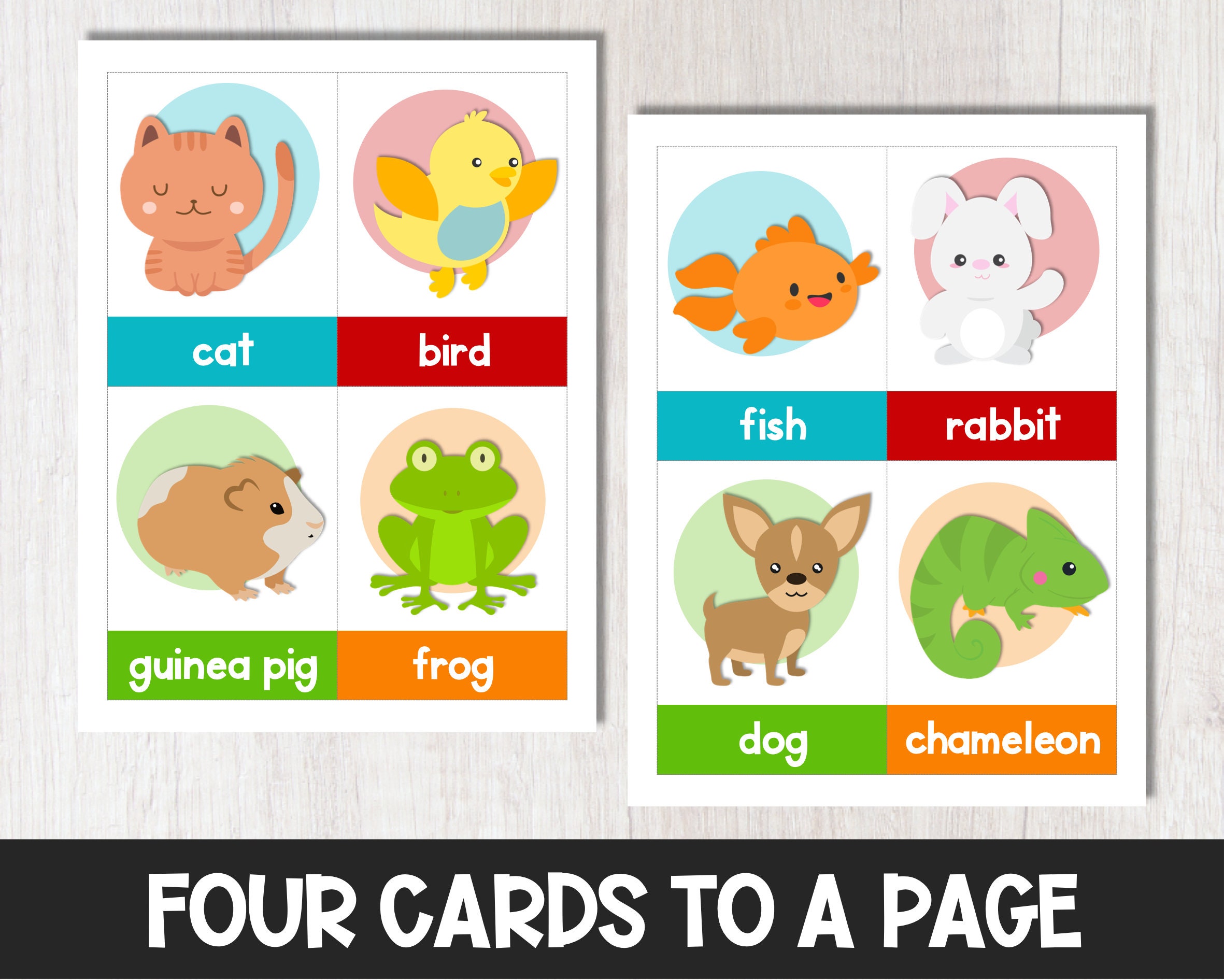 Pets Flashcards for Kids // Printable Animal Flashcards Great - Etsy UK
