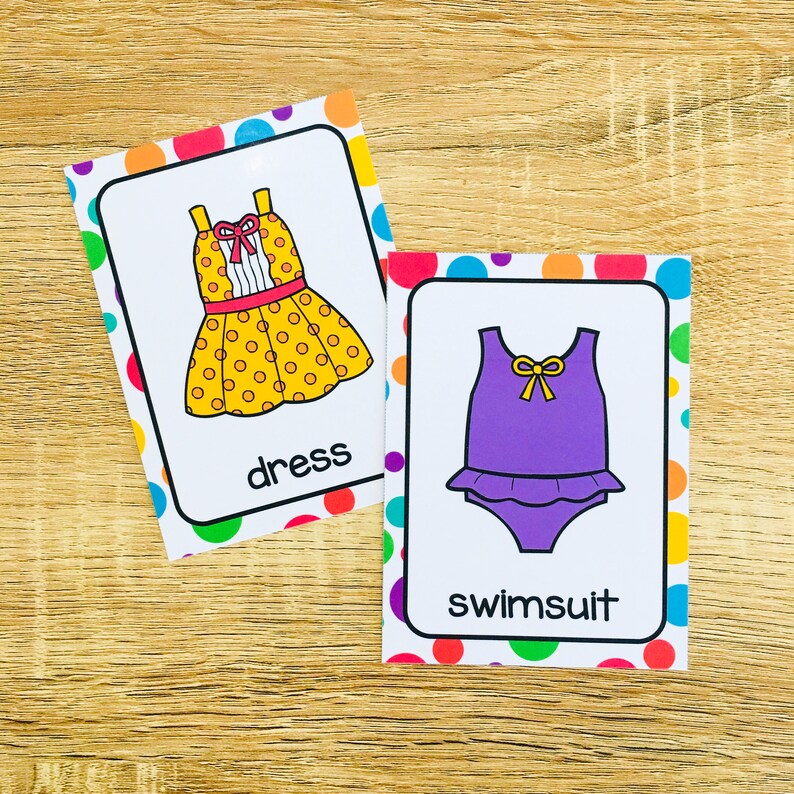 Clothes Flashcards for Kids // Printable Flashcards Great for Toddlers ...