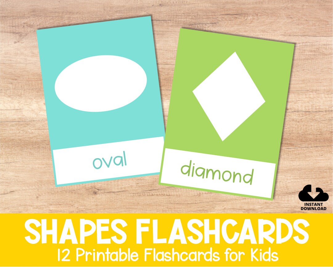 Online ESL and VIPKID Props Minimalist Shapes Flashcards for Kids ...