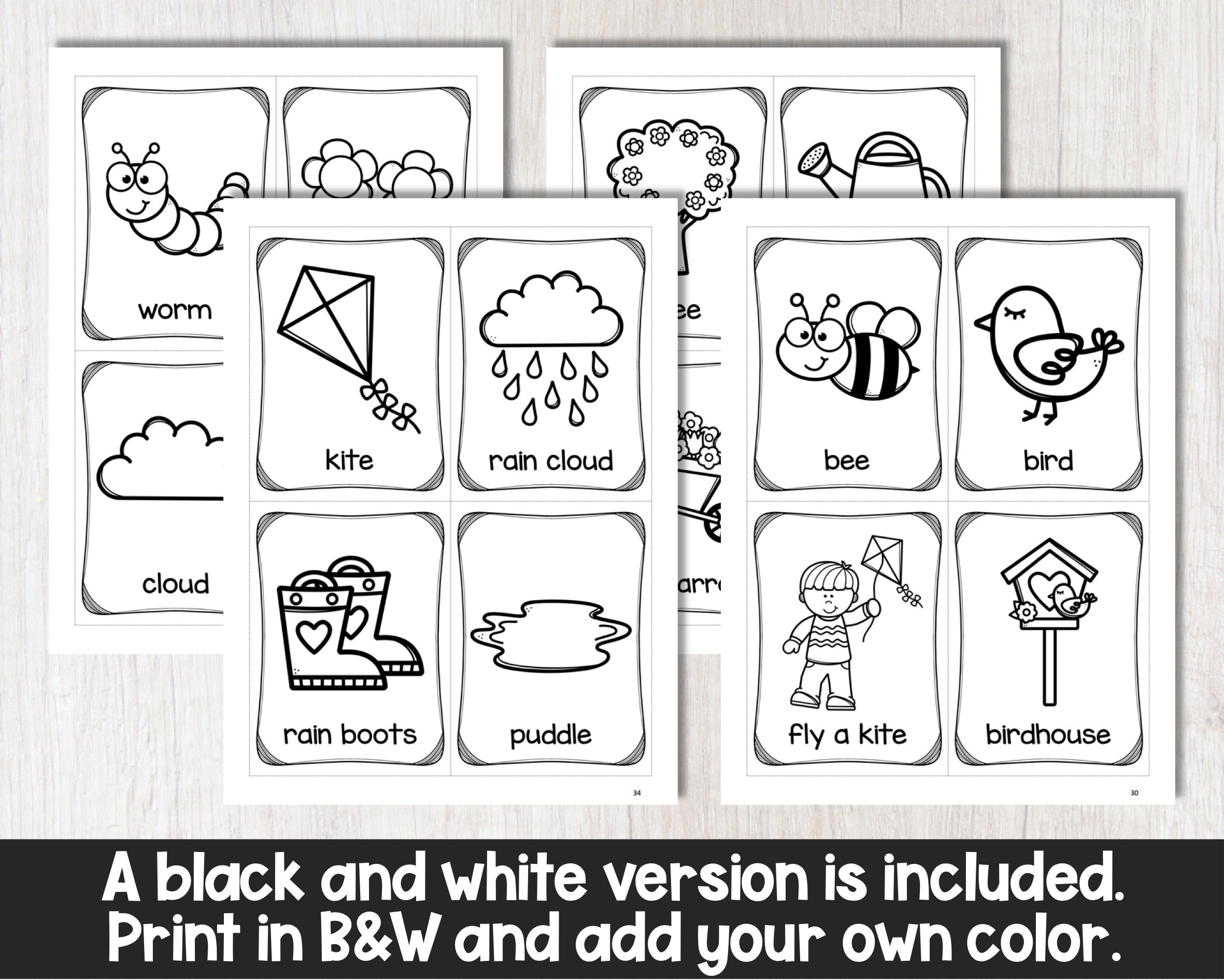 Spring Flashcards for Kids Printable Seasons Flashcards for ...