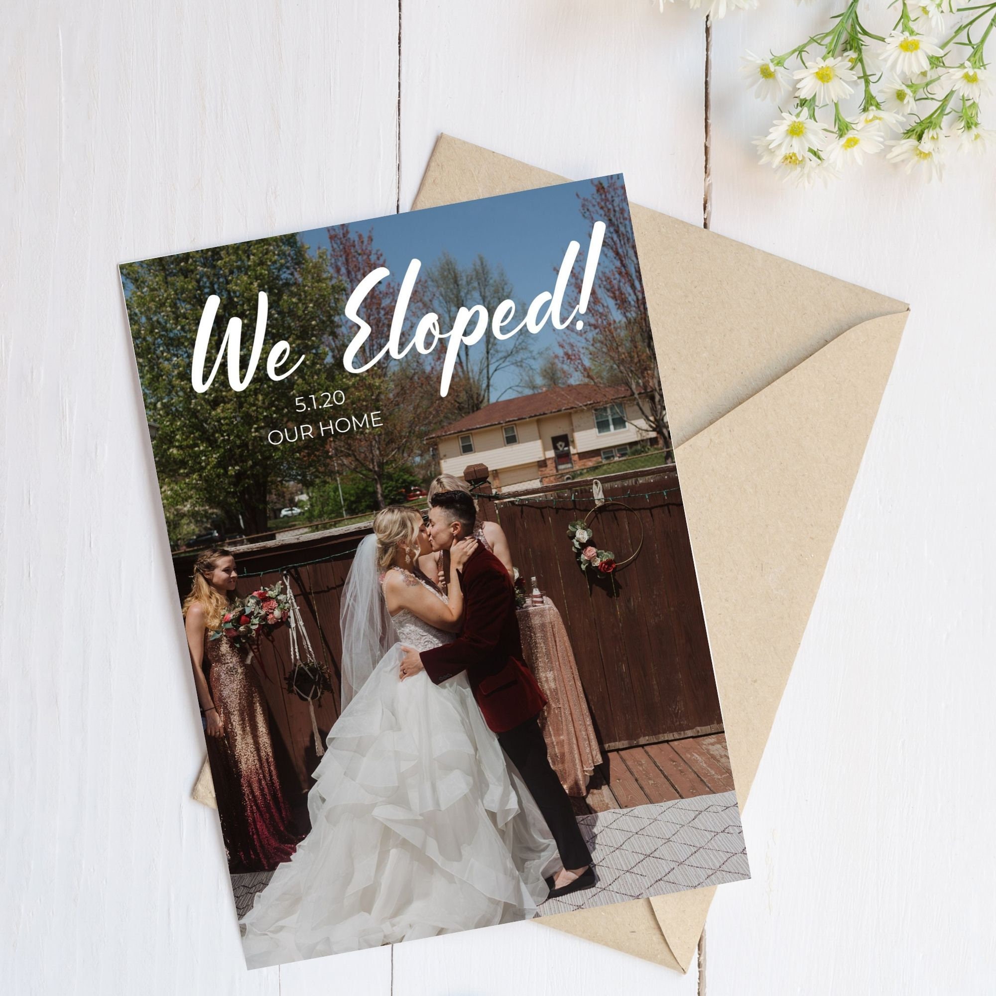 Elopement Announcement Template — Corona Elopement — We Eloped Card ...