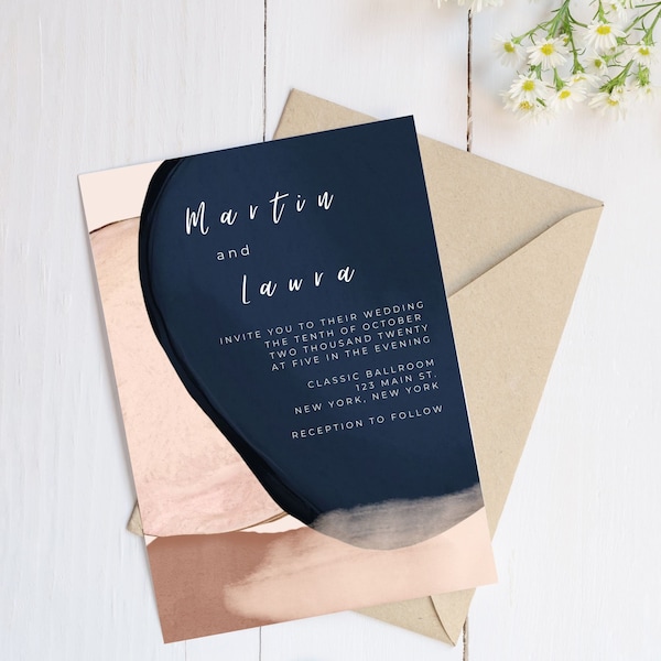 Artsy Wedding Invitation - Etsy