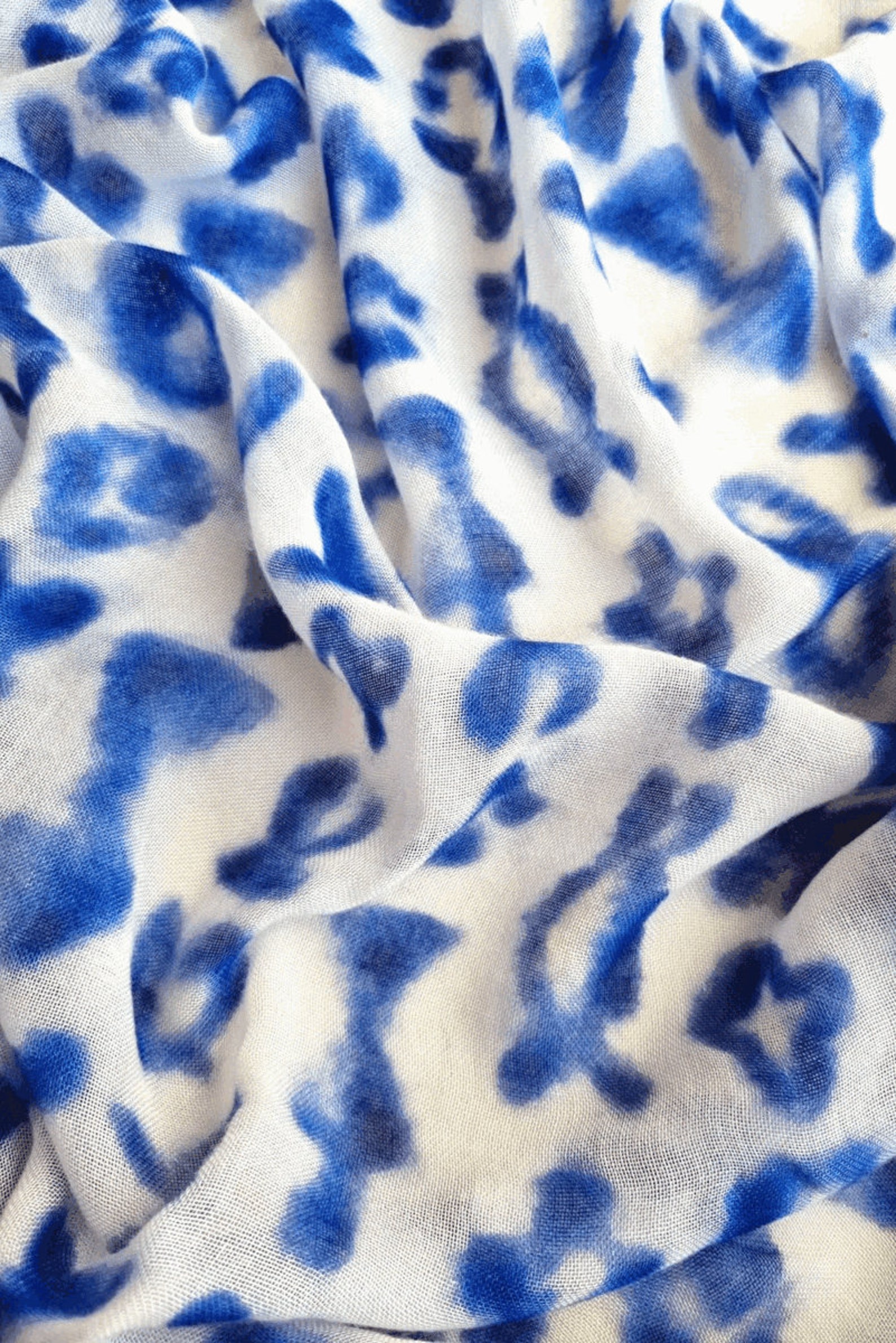 Bamboo Scarf Cobalt Blue Luxury Women's Scarves Water Color Scarves ...