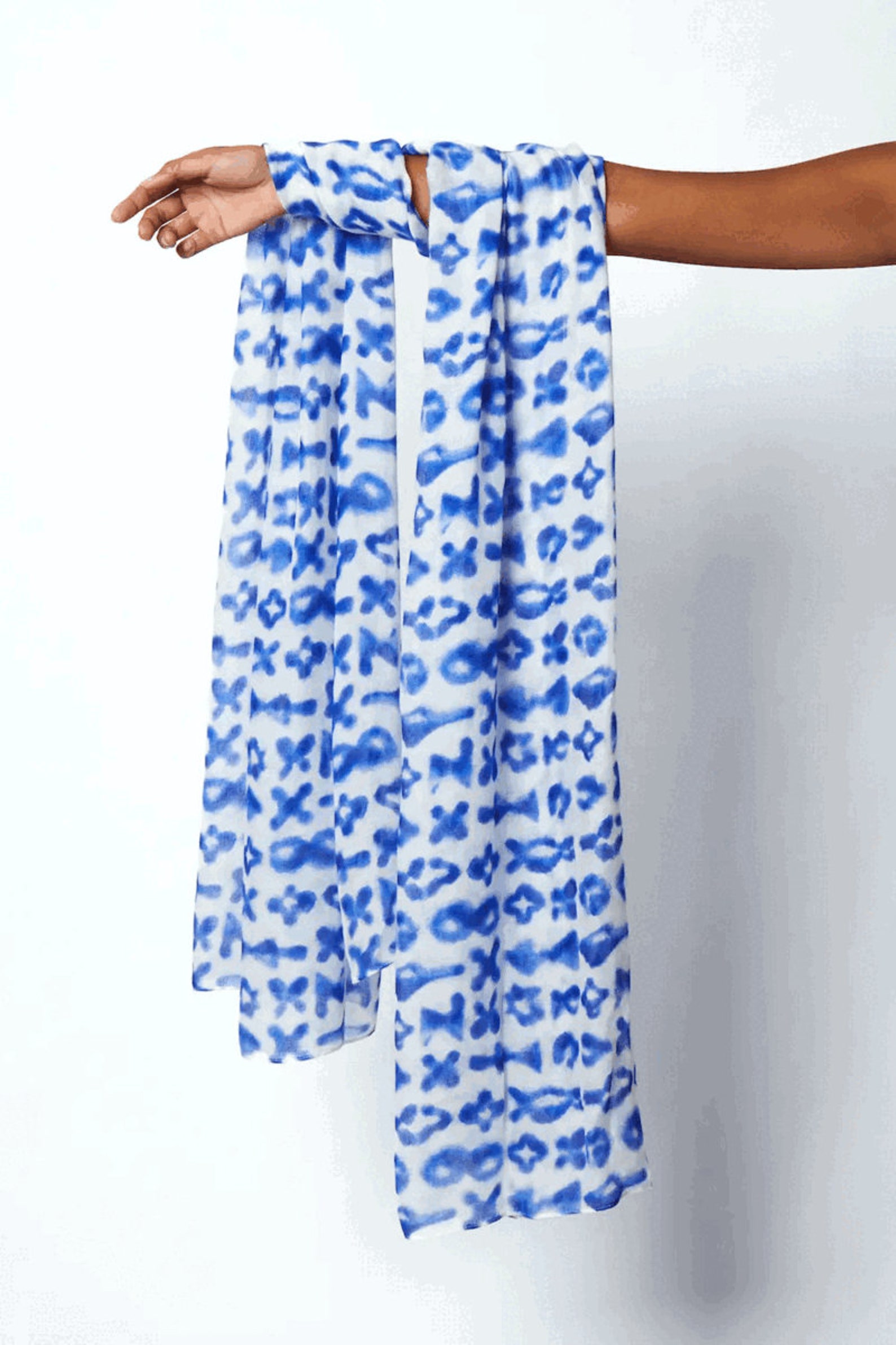 Bamboo Scarf-cobalt Blue-luxury Women's Scarves-water - Etsy
