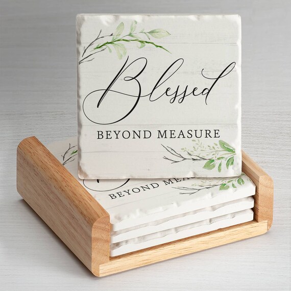 Christian Coaster Set-blessed Beyond Measure-4 - Etsy