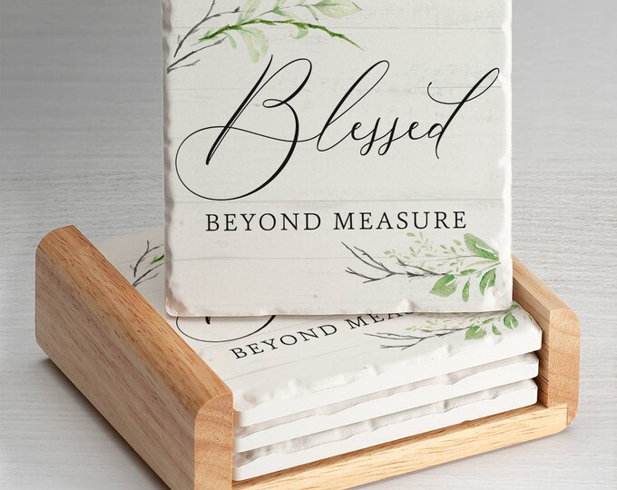 Christian Coaster Set-blessed Beyond Measure-4 - Etsy