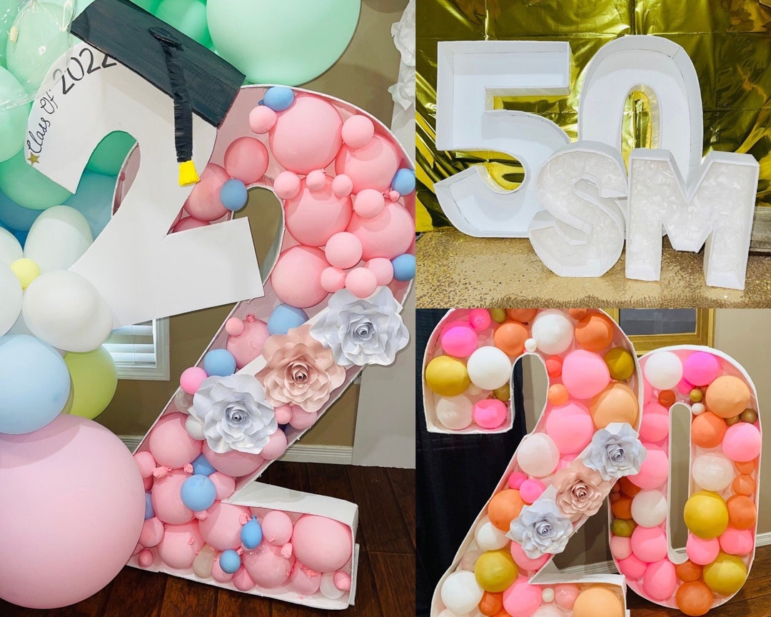Number Balloon Mosaic Stand, All 0-9 A-Z Balloon Mosaic Frame, Balloon ...