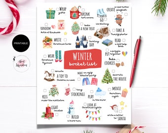 Holiday Bucket List Printable INSTANT DOWNLOAD Christmas - Etsy