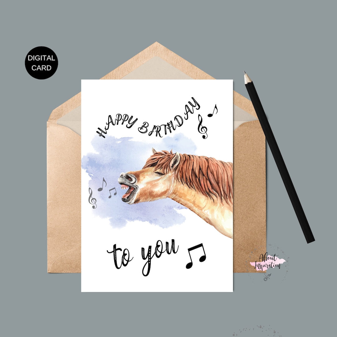 Printable Horse Birthday Greeting Card Instant DOWNLOAD - Etsy Australia
