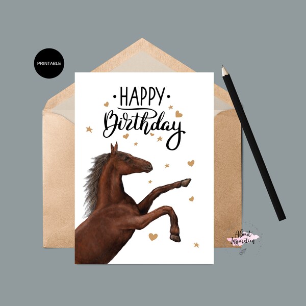 Birthday Horse Card - Etsy