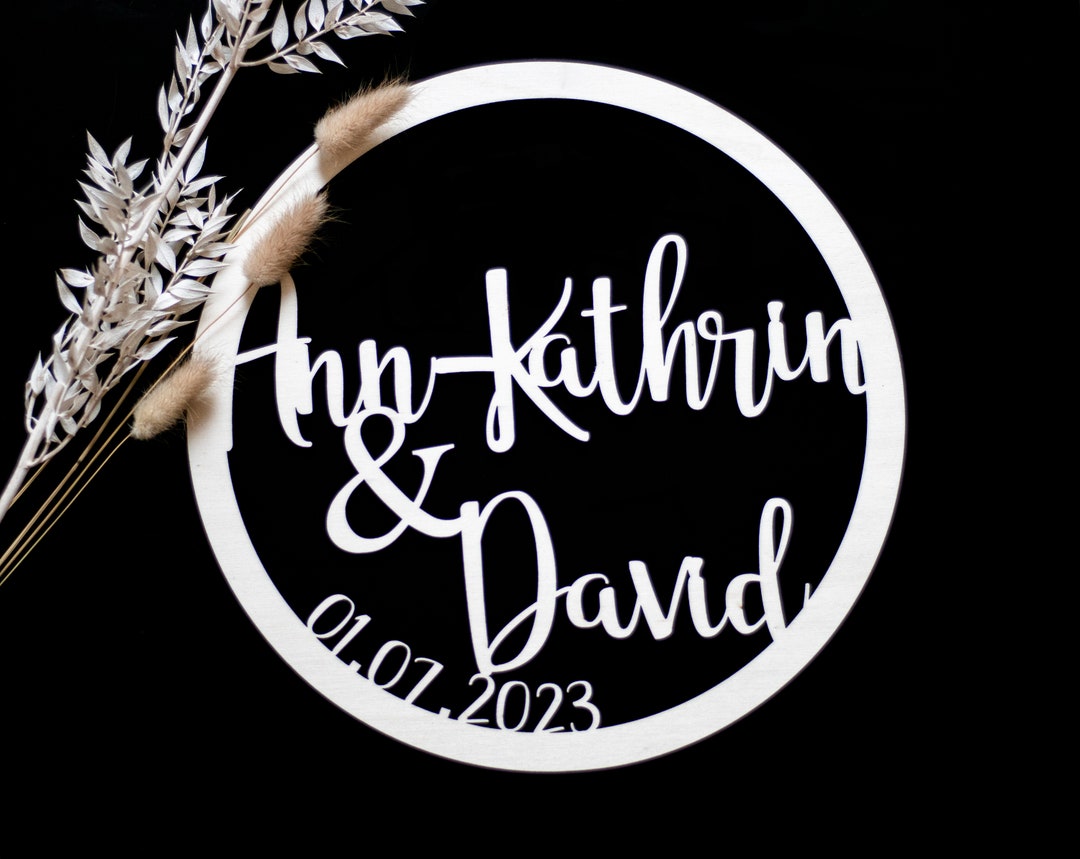 Personalized Door Sign Wedding / Newlyweds, Name Sign, Gift With First ...