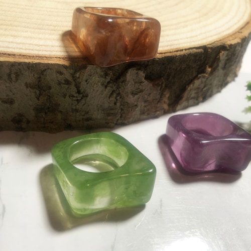 Resin Dome Ring | Etsy