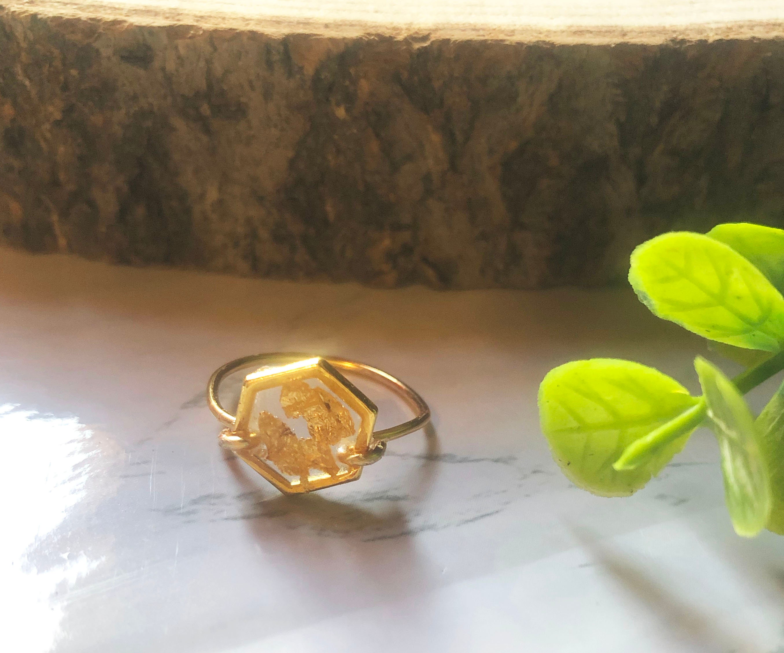 Gold Filled Hexagon Ring - Etsy