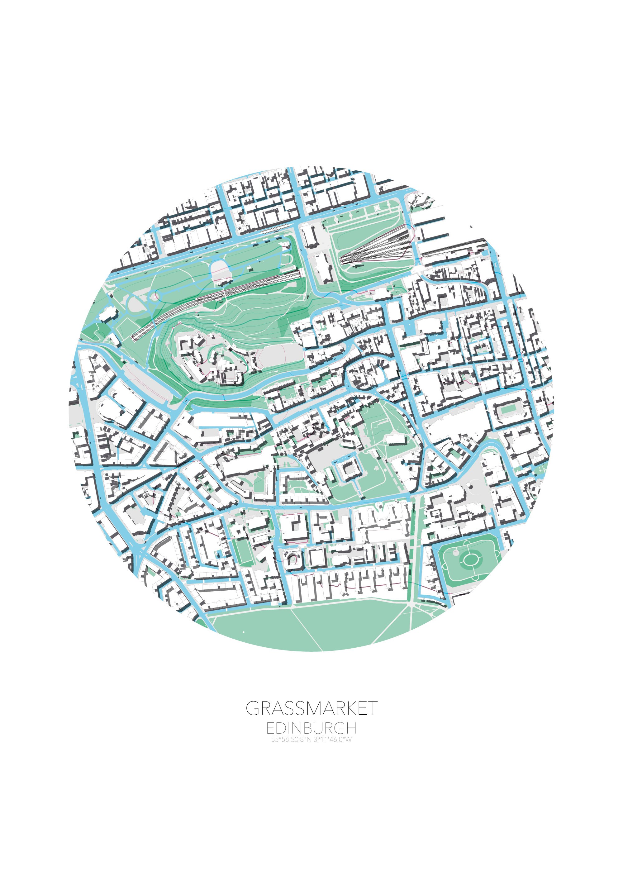 Map of Grassmarket Edinburgh Edinburgh Castle | Etsy