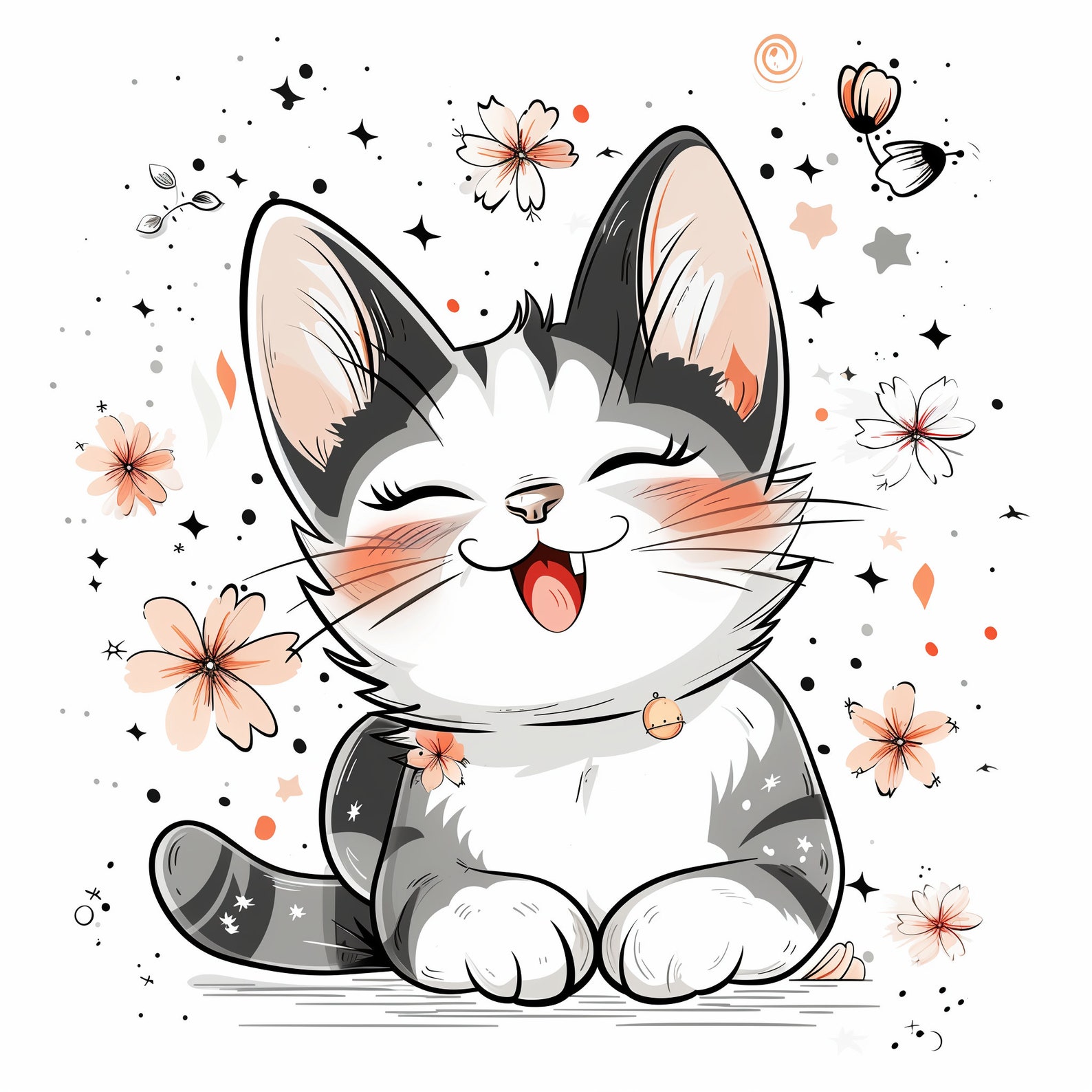 Cat Kitten 5 PNG Printables Digital Art Design Pack, Instant Download ...