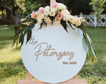 Round Wedding Sign | Etsy
