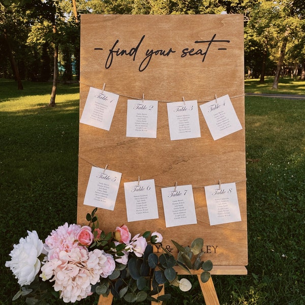 Wooden Seating Chart Sign for Wedding - Etsy
