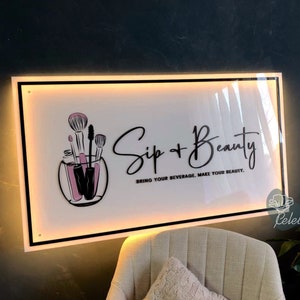 Custom Business Wall Logo Signage, Acrylic Led Sign, Neon Salon Sign ...