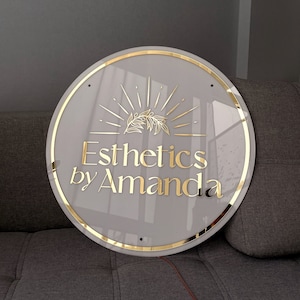 Round Acrylic Logo Sign, Custom Signage for Business, Round Company ...