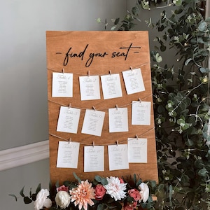 Custom Wedding & Party Seating Chart, Wooden Seating Chart Sign, Rustic ...