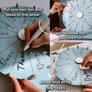 Thanksgiving Game, Wooden Spinning Wheel, Personalized Family Activity ...