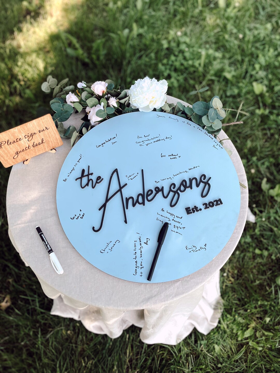 Welcome Reception Sign Personalized, Wedding Guest Book Alternative ...