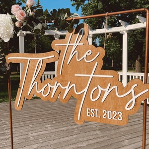Last Name Wedding Sign, Custom Wedding Decor, Personalized Couple Name ...