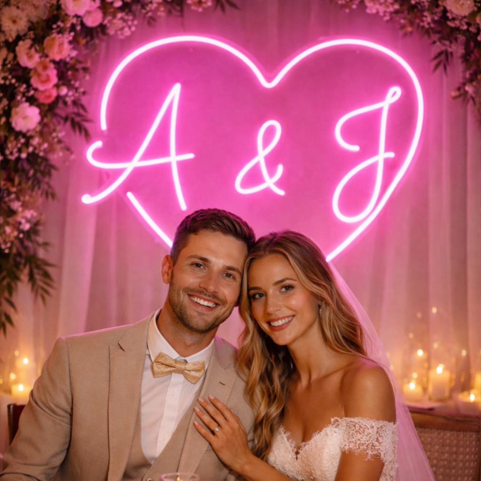 Wedding Initials Sign, Custom Led Signs, Proposal Decorations, Party ...