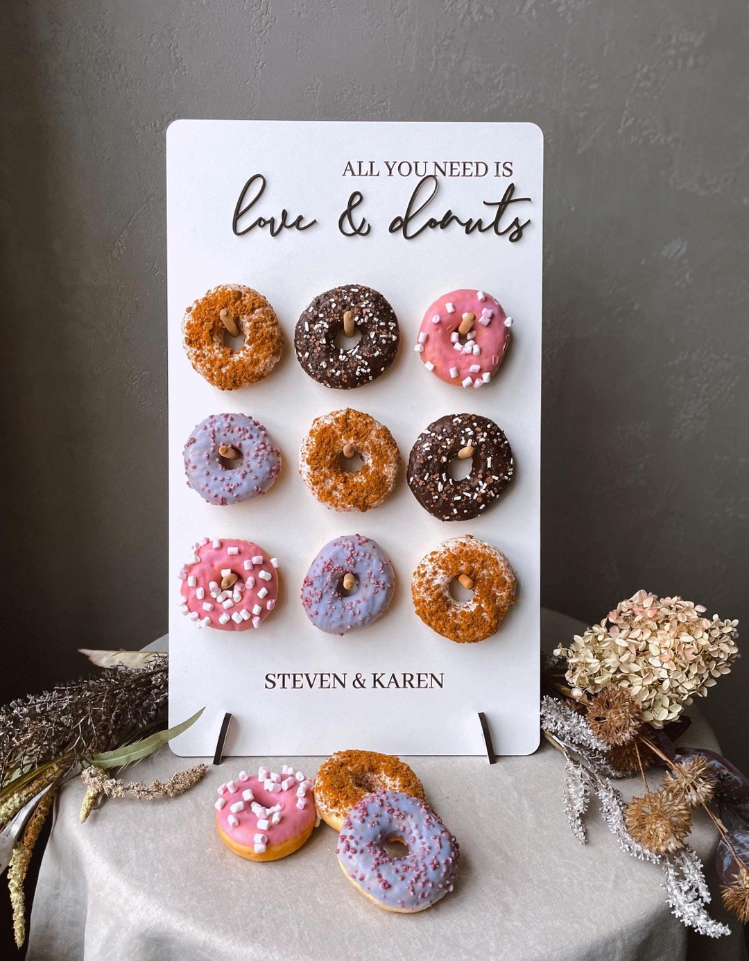 Personalized Donut Wall, Custom Wedding Donut Board, Tea Party Decor ...