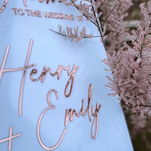 Wedding Acrylic Sign Silver Welcome Sign Minimalist White - Etsy