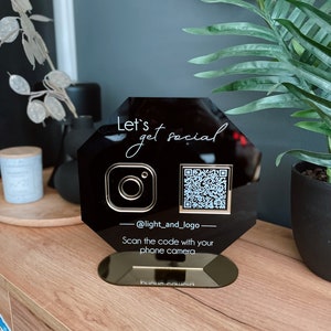 Custom QR Code Sign for Business, Wifi Password QR Code Sign, Social ...