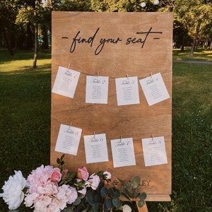 Custom Seating Chart Wedding, Personalized Seating Table Sign, Wooden ...